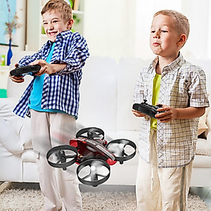ATOYX Mini Drone for Kids & Beginners, Indoor Portable Hand Operated/RC Nano Helicopter Quadcopter with Auto Hovering, Headless Mode & Remote Control, Children's Day Gift for Boys and Girls -Red