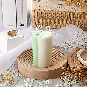 2 Pieces Yin Yang Scented Candles Yin Yang Shaped Candle Soy Wax Candle Decor Yin Yang Decorative Candles Minimalist Cool Aesthetic Candle for Home Yoga Decor, White and Green, Bluebells Fragrance