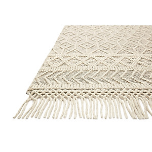 Loloi II Noelle Collection NOE-02 White/Black 8'-0" x 10'-0" Area Rug