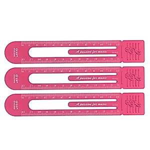 HARFINGTON 3pcs Straight Ruler 12cm Metric Aluminum Alloy Ruler Scale on Both Sides Hollow Design Bookmark Measuring Tool for Children Study Classroom Office, French Rose