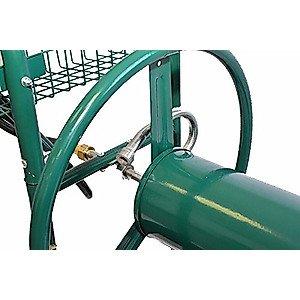 XtremepowerUS Hose Reel Cart Green w/Wheels 300' Capacity Outdoor Patio Garden Reel Holder