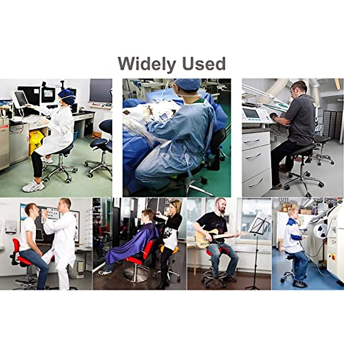 MIWOOYY Saddle Stool Heavy Duty Saddle Stool with Back Support ＆ Wheels, Massage Clinic Dentist Rolling Saddle Chair, for Salons, Tattoo, Height Adjustable