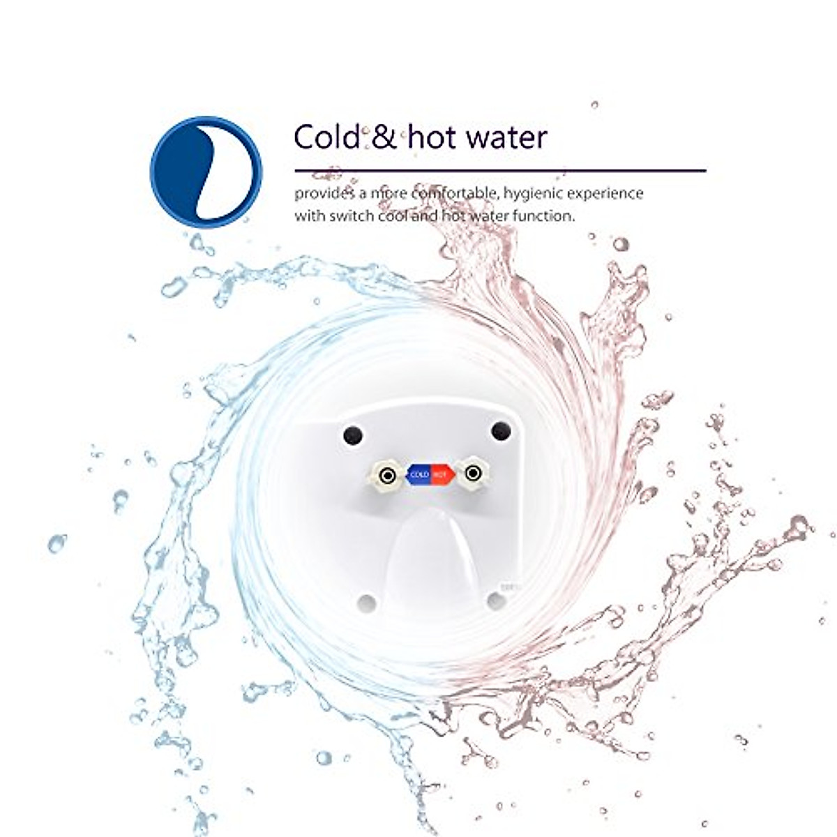 ABHQP Self Cleaning Hot and Cold Water Bidet - Dual Nozzle (Male & Female) - Non-Electric Mechanical Bidet Toilet Attachment - With Temperature 12 Mo warranty 30 Day Guarantee (BHCW01)