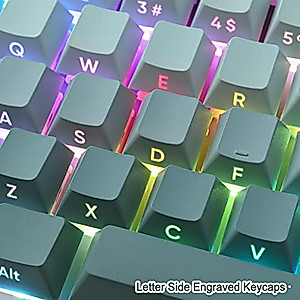 JOMKIZ PBT keycaps, 135 Keys Double Shot Keycaps Side Engraved Transparent Keycap Set Cherry Profile Backlit Keycaps for Cherry MX Switch ASIN/ISO Layout Mechanical Keyboard