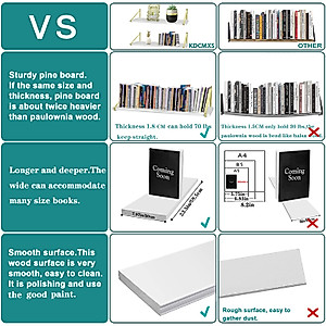 White Gold Shelves Pine Wood 23.5×7.87 Inch White Gold Floating Shelf with Elegant Lines,Floating Bookshelf Wall,Deep White and Gold Shelves,White Gold Bookshelf,White Floating Book Shelf Set of 2.