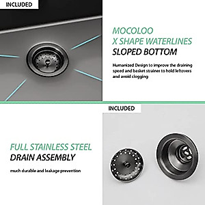 33 Black Undermount Kitchen Sink - Mocoloo 33x19 Kitchen Sink Workstation Gunmetal Black Stainless Steel Sink 16 Gauge Single Bowl Under Counter Rectangular Sink with Accessories