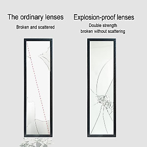 Flulep Full Length Wall Mounted Mirror, 50"x 14", Black