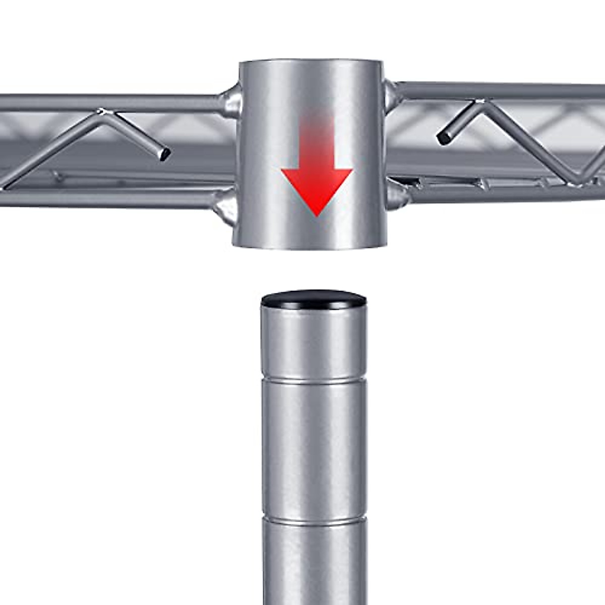 SINGAYE 5 Tier Storage Rack Wire Shelving Unit Thicken Heavy Duty Storage Shelves for Pantry Closet Kitchen Laundry 880Lbs Capacity 13.38"x 23.22"x 59.05"(DxWxH) Silver