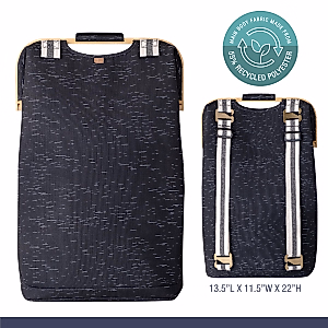 CleverMade Laundry Bag Backpack, 30 lb. Capacity, Black Birch – Large Laundry Bag for Dorm, Apartment, Travel - Hamper and Laundry Backpack Made From Recycled Materials