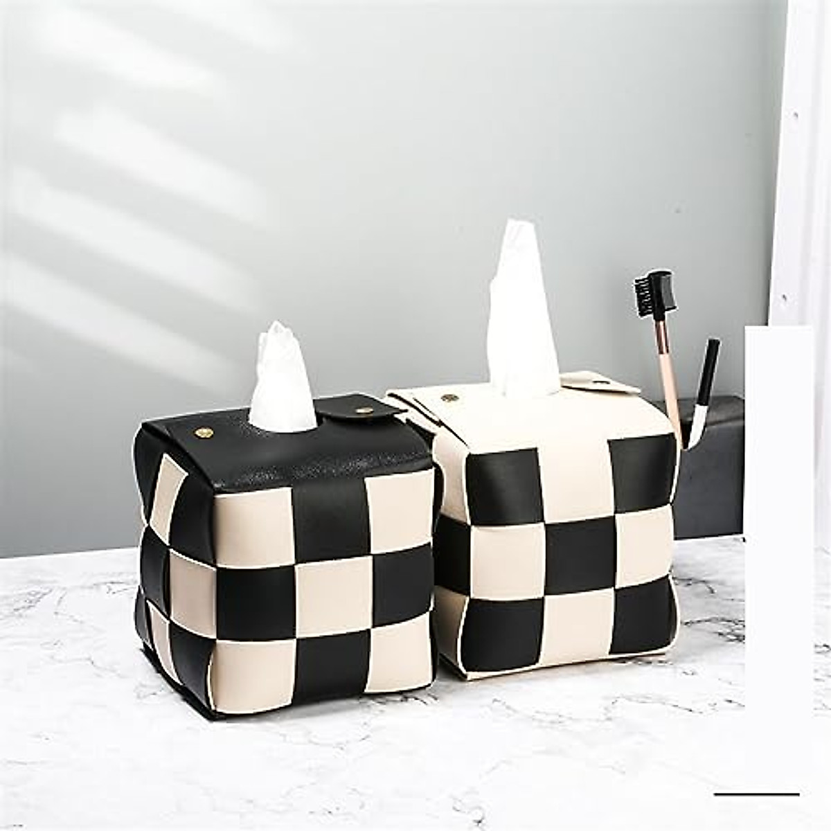 NOTRYA Tissue Box, Household Tissue Box, Paper Holder, Handkerchief Box (Color : Brown)