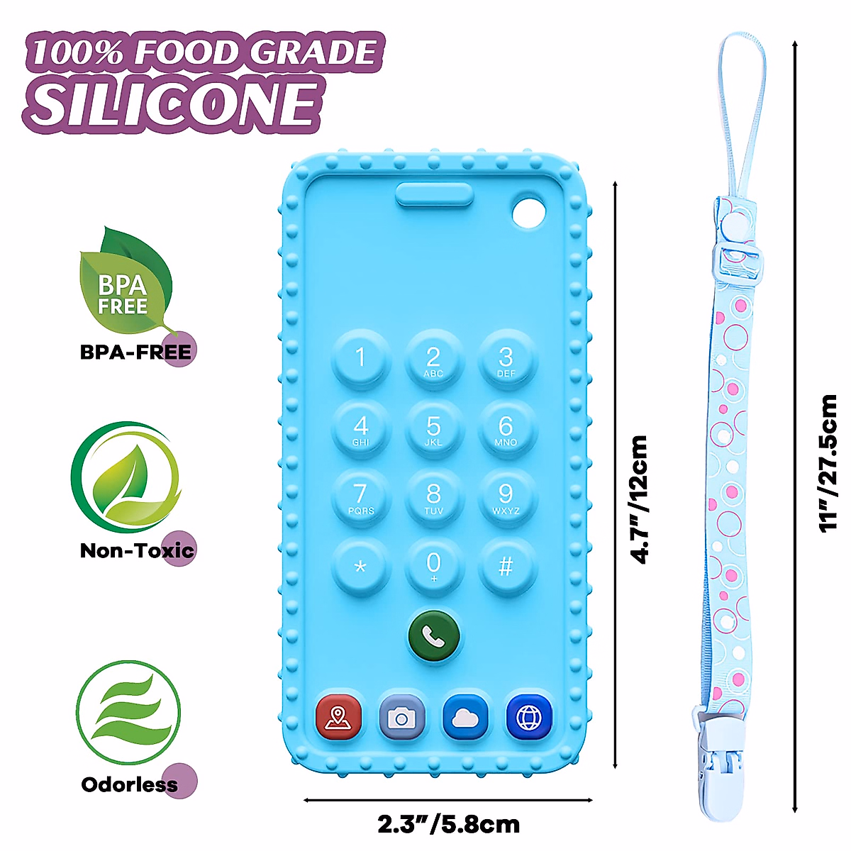 Baby Teething Toys, 2 Pack Teething Toys for Babies 0-6 Months 6-12 Months, Baby Teether Baby Toys 3-6 Months 6 to 12 Months, Cell Phone Baby Teether, Teethers for Babies 0-6 Months 6-12 Months