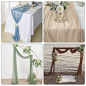 NOSTHEART Sage Green Cheesecloth Table Runner 10Ft Boho Table Runner Gauze Cheese Cloth Table Runner Rustic Sheer Table Runner for Party Wedding Bridal Baby Shower Birthday Table Decoration