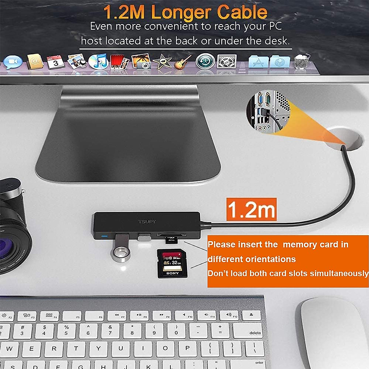 TSUPY USB 3.0 Hub Multi USB Data HUB Ultra-Slim USB HUB USB Multiport Extender