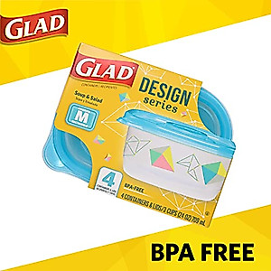 GladWare Matchware Food Storage Containers & Series Food Storage Containers, 4 Count | Strong and Durable Food Storage Food Containers for Everyday Use | Use to Store Meals, Snacks, and Desserts