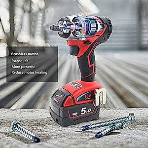 FSYAO 18V 1/2 inch cordless impact wrench-brushless, 350 ft-lbs maximum torque, 4-speed adjustment, automatic start and stop.(Main unit only, no battery).