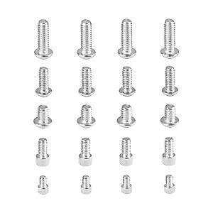 CAMVATE 1/4"-20 Stainless Steel Screw Pack Multiple Types (20 pcs,1/4"-20 /9mm/13mm/16mm/19mm) - 1956