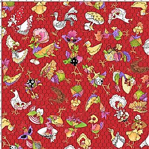 Loralie Designs Coopers Red Fabric by The Yard for Quilting