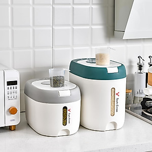 Kitchen Airtight Food Storage Container with Lid for Rice, Cereal, Flour, Sugar, Grains and Dog Food Storage - 11 lbs, Gree