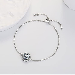 Silver Jewelry Set 2 Carat Cubic Zirconia Pendant Necklace Bracelet and Earring Sets Bridal Jewelry