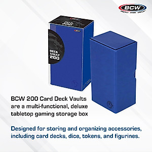 BCW Deck Vault-LX 200 - Red | Premium Card Deck Box with 100 Sleeved Card Capacity, Magnetic Closure, and Dice Tray | For Magic Commander, Pokemon