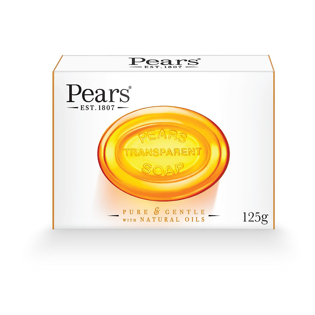 Pears Transparent Amber Soap 125 g (Pack of 12) by EH Booth & Co Ltd