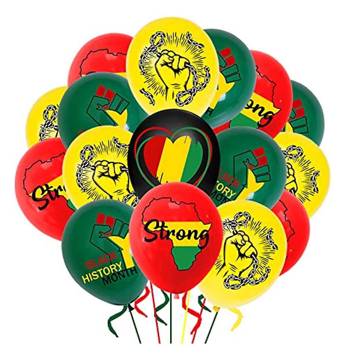 Black History Month Balloons Party Decoration African American Fist February Holiday Latex Balloons Black History Month Latex Balloons Decorations(32pcs)