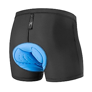 qualidyne Men's Cycling Underwear Shorts 4D Padded Bike Bicycle Undershorts MTB Liner Biking Underpants Black