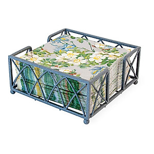 Boston International BID211 Arch Design Cocktail Napkin Holder Caddy, 5.5 x 5.5-Inches, Pewter