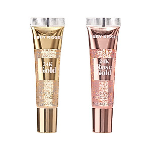 Ruby Kisses 24K Gold Oil Lip Gloss (3 Count, Gold)