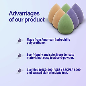 Snowflakes Mini Beauty Makeup Sponge Blender for Detailed Application Around the Eyes and Other Areas, 6 pcs, Latex Free, Small Makeup Sponges Under Eyes