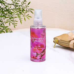 Vital Luxury Body Mist Set, Travel Size Spray Bottle, Long Lasting Perfume Gift Sets, Fragrance Mist for Men & Women, Romantic Destiny, Pack Of 2, 3 Fl Oz Each