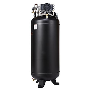 VEVOR 80 Gallon Air Compressor, 6.5HP 15.5SCFM@90 PSI, 2-Stage 145PSI Oil Free Stationary Compressor Tank, 86dB Quiet Compressor for Industrial Manufacturing, Workshops (220V/60Hz Single-Phase Power)