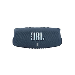 JBL Charge 5 Waterproof Portable Speaker with Built in Powerbank and gSport Carbon Fiber Case (Blue)