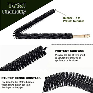 2 Pack Dryer Vent Cleaner Kit Clothes Dryer Lint Brush Vent Trap Cleaner Home Essentials Long Flexible Refrigerator Coil Brush Vacuum Brush