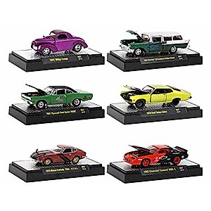 M2 Auto Meets Set of 6 Cars in Display Cases Release 67 Limited Edition 1/64 Diecast Model Cars Machines 32600-67
