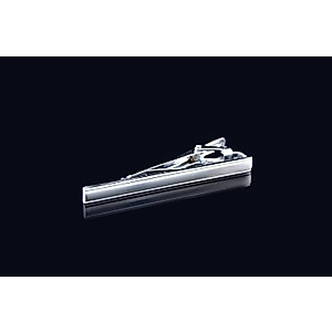 Men Metal Silver Tone Simple Necktie Tie Bar Clasp Clip (Sliver)