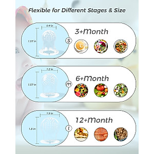 Baby Fruit Feeder, Baby Food Feeder,Teething Pacifier (4 Pack), Baby Fruit Pacifier Feeder, Soft Safe BPA-Free Silicone Pouches, Training Massaging Toy Teether
