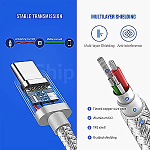 KCgrape Charger Cord for LG V40 V35 Q7 G8 G7 Thinq K51 Q70 V60 G6 Stylo 6 4 5 Stylo6 Stylo5,V30,V20,Velvet 5G,K92 G8X Wing,Fast Charge Power Cable,USB C Charging Wire 3FT 6FT 4Pack