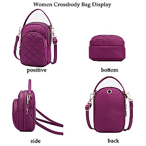 Small Crossbody bags Cell Phone Wallet Purses Travel Pouch Mini Shoulder Bag for Women Girl, Purple