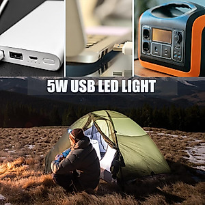 USB LED Camping Lantern, Emergency Portable 5W Light with 8.4ft Long Cable for Power Station,Home Power Failure, Outdoor Light Up Porch, Backyard Garage and Camping Tent (Cold White)