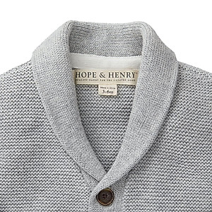 Hope & Henry Layette Boy Grey Cardigan and Sweater Leggings Set