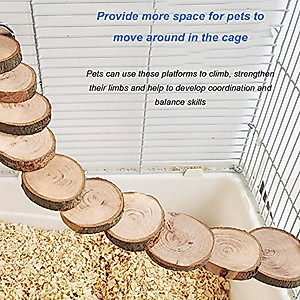 Wooden Hamster Ladder Bridge,Hamster Chew Climbing Toy Playground Small Pet Round Play Exercise Activity Platform for Guinea Pigs Chinchillas and Other Rodents