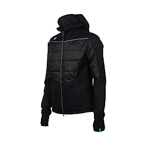 Arena Unisex Team Hooded F/Z Half-quilted Jacket, Black, X-Small