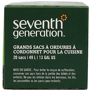 Seventh Generation Drawstring Kitchen Trash Bags 13 gal, 20 Bags