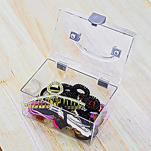 KIRIYUUKI Plastic Square Storage Bin-Cabinet,Plastic Box Gift Box Portable Vanity Organizer with Secure Lid and Handle (1 Clear Box)