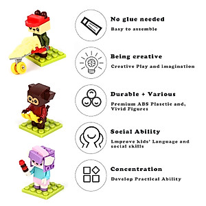 OFFKITSLY 12PCS Cartoon Animals Building Blocks Party Favors for Kids Goodie Bag Fillers Stocking Stuffers Prizes Birthday Gifts, STEM Building Toys Set for Boys Girls