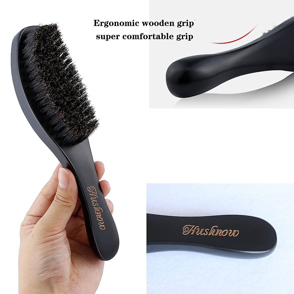 Beard Brush for Men,Boar Bristle Beard Grooming Brush, with Handle 8 Inches Long