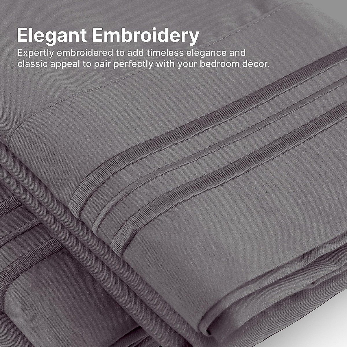 Queen Pillow Cases Set of 4 - Ultra Soft Hotel Quality Pillowcase Covers - Luxury Comfy Bedding for Women, Men, Kids & Teens - Machine Washable Pillow Protectors - 4 Pieces Set - Queen Size Dark Grey