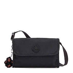 Kipling Womens Women's Berry Bag, Organize Accessories, Spacious, Adjustable Strap, Nylon Crossbody Bag, Black Tonal, 7.75 L x 5.5 H 1.25 D US