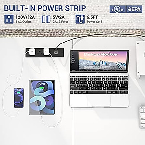 Aheaplus L Shaped Desk with Power Outlet, Standing Home Office Desk with Lift Top and File Drawer, 63'' Corner Computer Desk with Monitor Stand&Printer Shelves, Gaming Desk with Led Lights, White